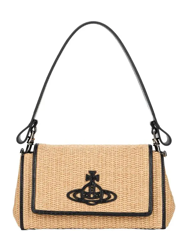 VIVIENNE WESTWOOD Woven Flap Shoulder Bag - Nude