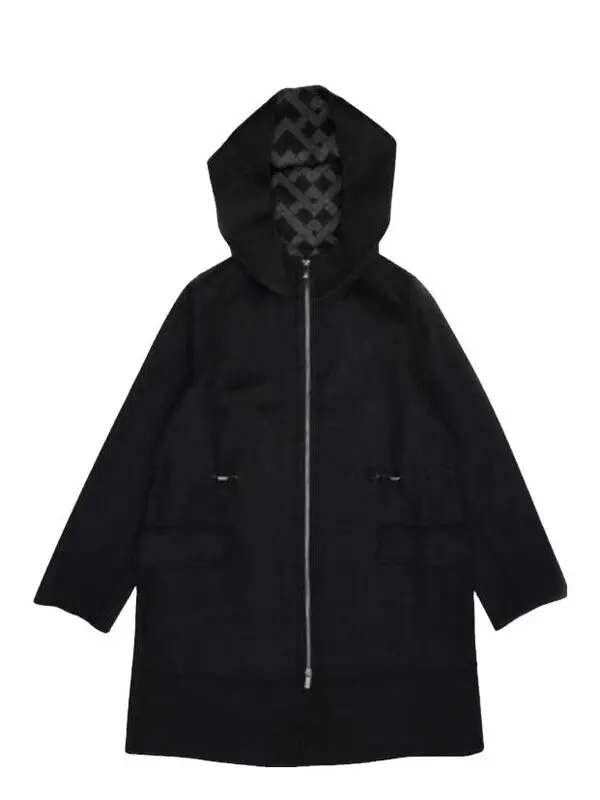 Max Mara Long-sleeved Hooded Coat - Black