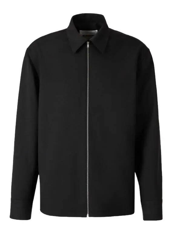 JIL SANDER Long Sleeve Zipper Jacket - Black