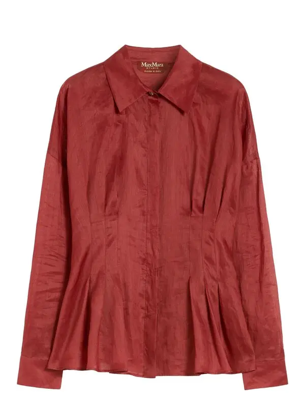 Max Mara Ora Fitted-waist Shirt - Brick Red