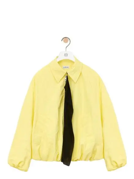 Loewe Crinkled-finish Scarf Detail Jacket - Light Yellow
