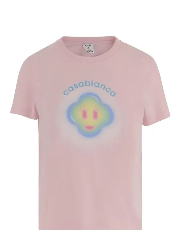 Casablanca Graphic Smiley Print T-shirt - Palepink