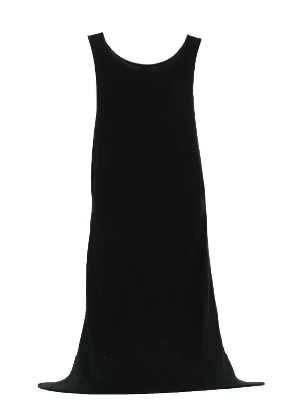 Gimaguas Sleeveless Round Neck Dress With Curved Hem - Black