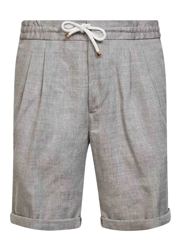 Brunello Cucinelli Pleated Drawstring Shorts - Gray