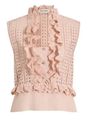 Alberta Ferretti Sangallo Lace Sleeveless Top - Pink