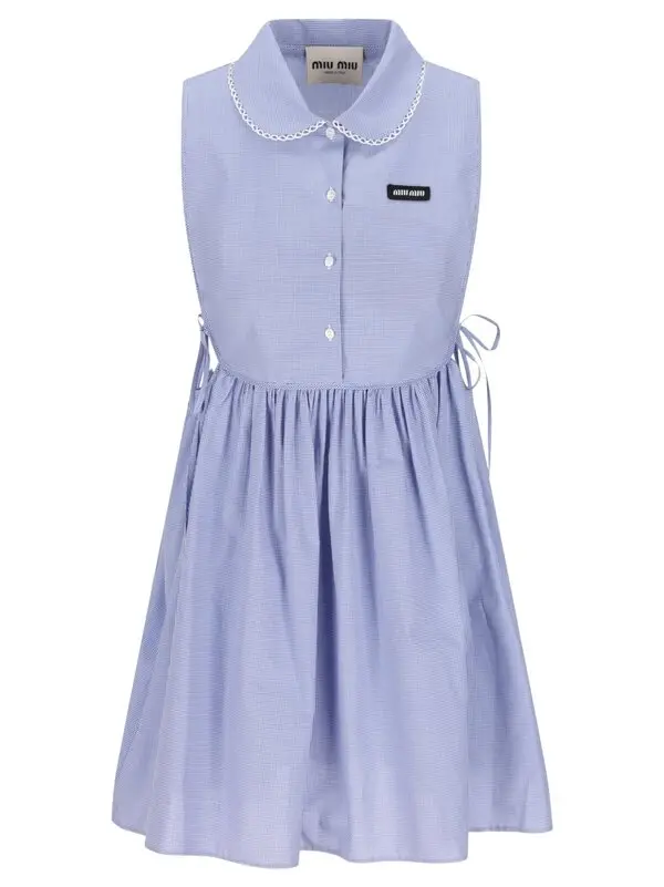 Miu Miu Embroidered Mini Dress - Blue