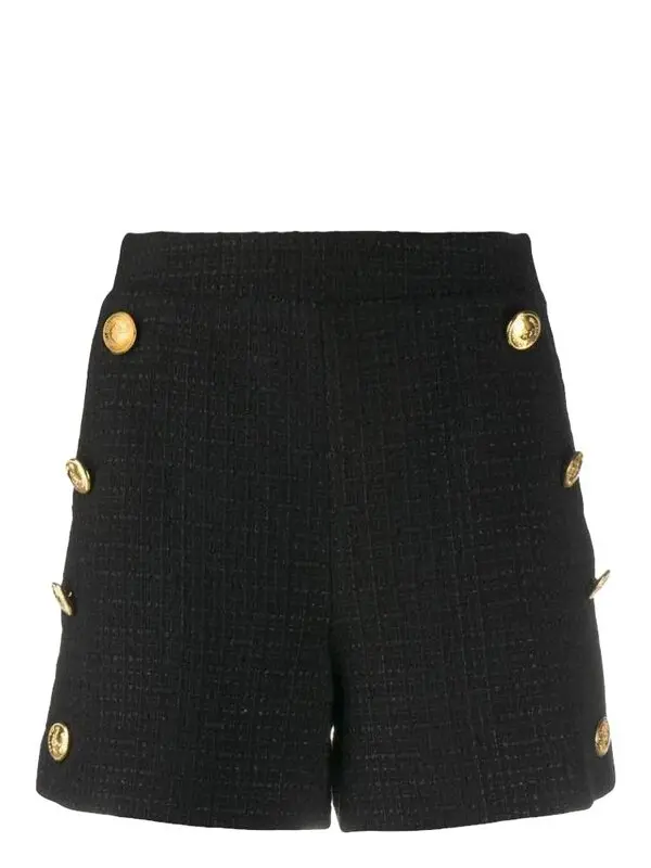 Moschino High Waist Button Detailed Shorts - Black