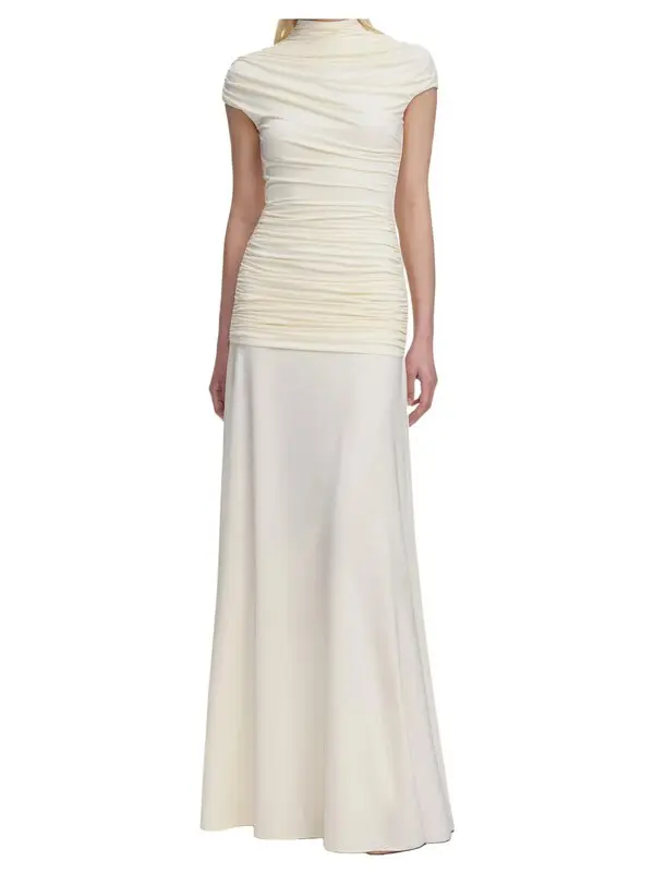 SELF-PORTRAIT Draped Maxi Dress - Yellow