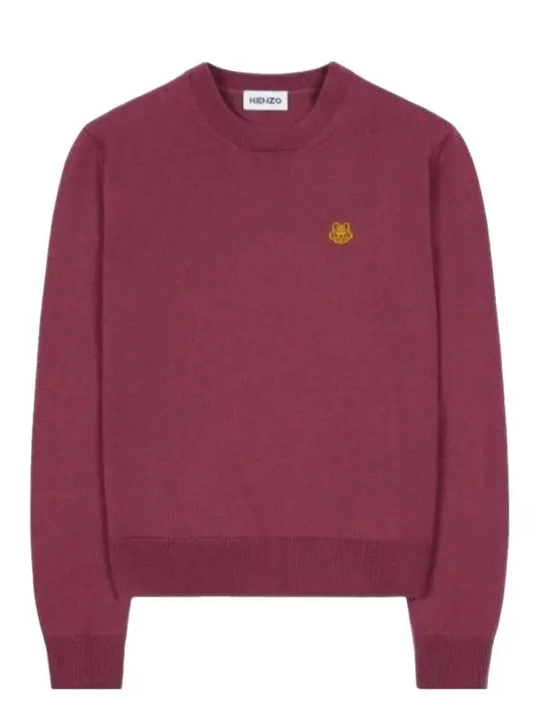 Kenzo Tiger Patch Knitted Jumper - Red