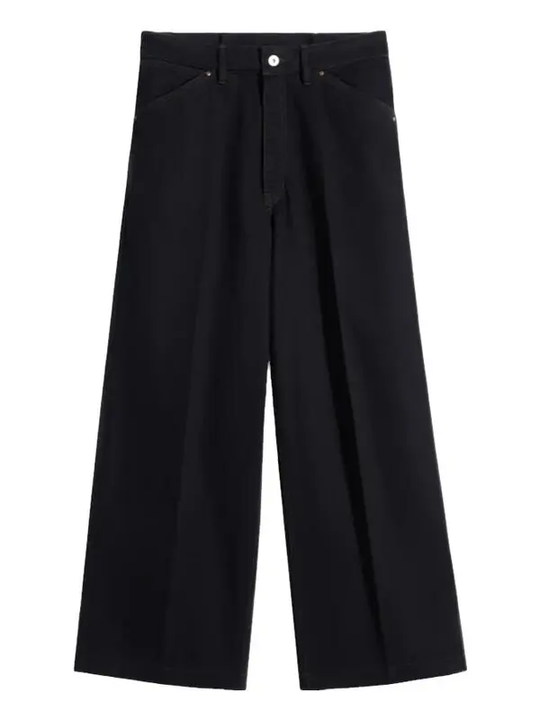 LEMAIRE Logo-patch Wide-leg Jeans - Black