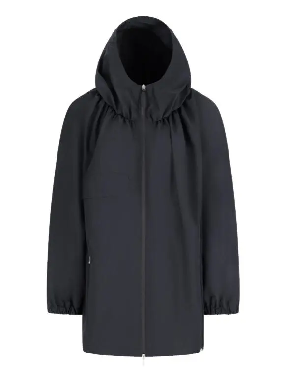 JIL SANDER Hooded Gathered Jacket - Black