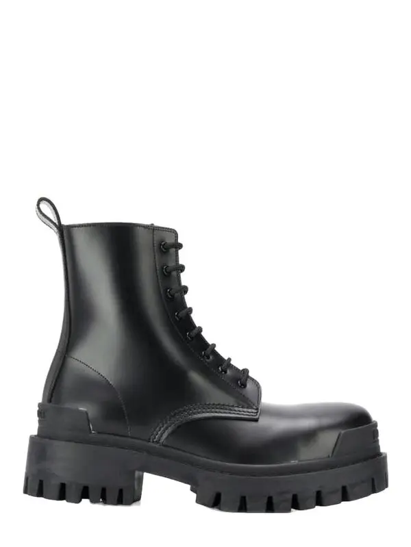 Balenciaga Lace-up Ankle Boots - Black