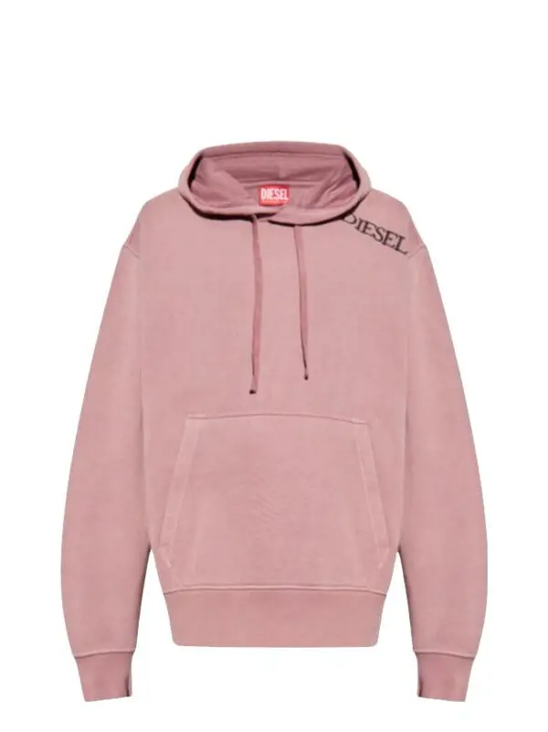 DIESEL® Embroidered-logo Hooded Sweatshirt - Pink