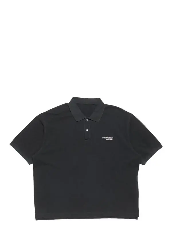 Acne Studios Washed Logo Polo Shirt - Black