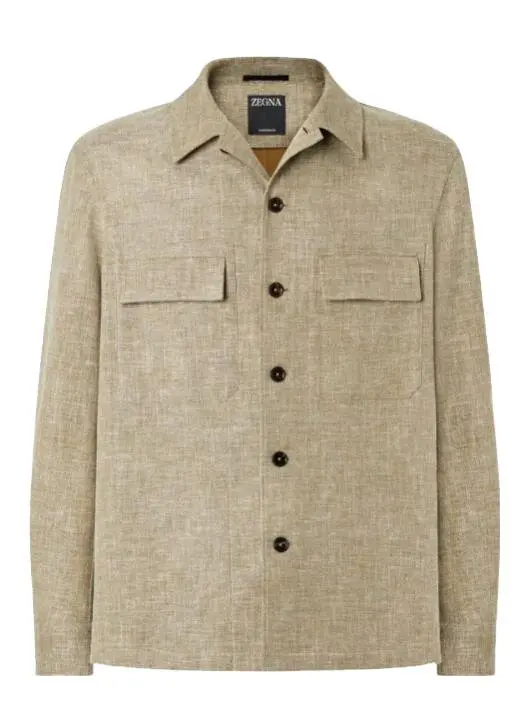 Zegna Button-front Overshirt - Olive Green