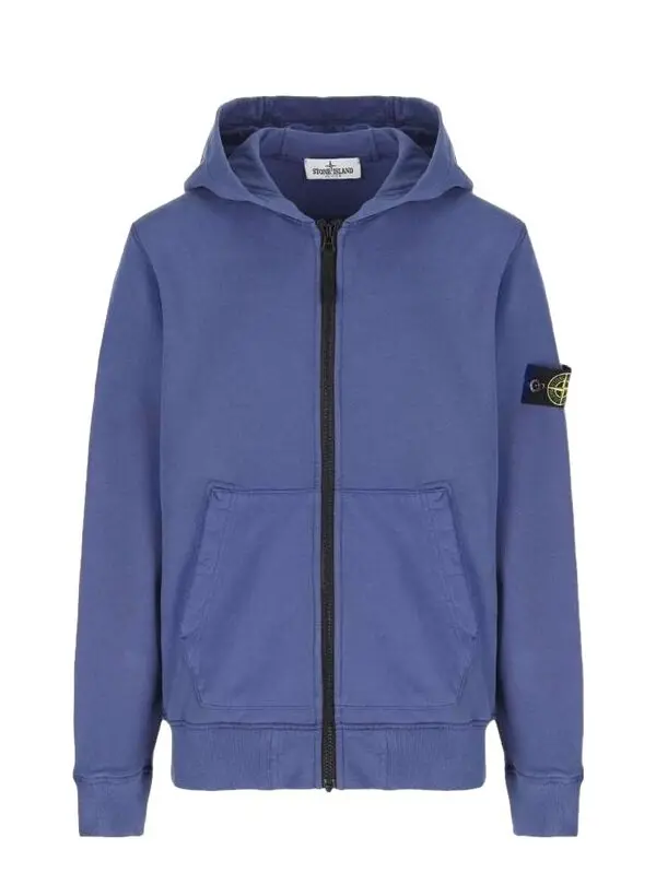 Stone Island Zipped Hoodie - Royal Blue