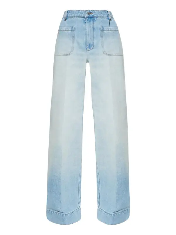 Victoria Beckham Patch-pocket Jeans - Light Blue