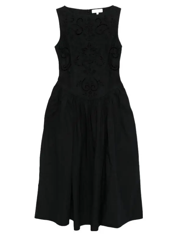 Stine Goya Sleeveless Midi Dress With Embellished Bodice - Black