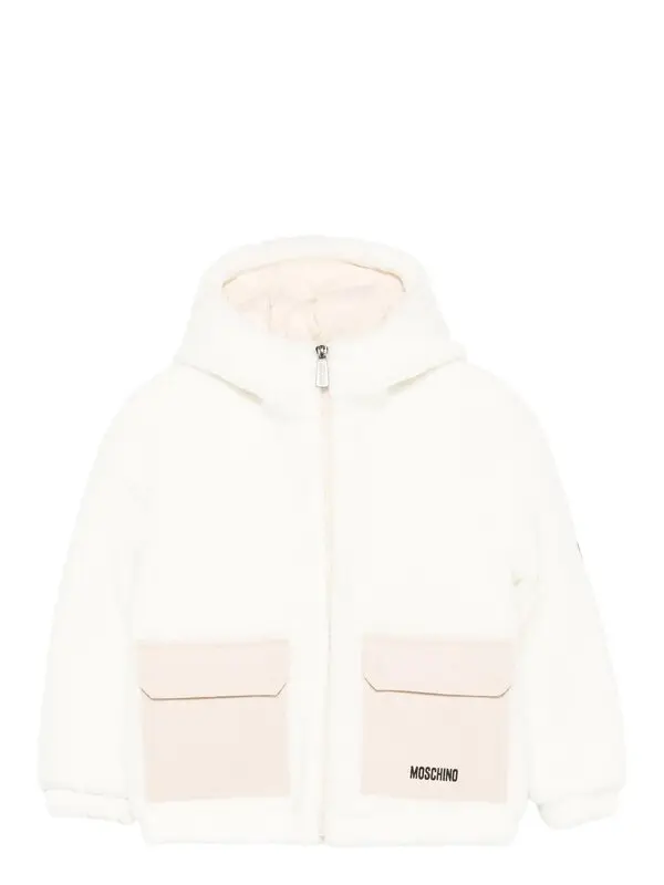 Moschino Hooded Logo-detail Jacket - White