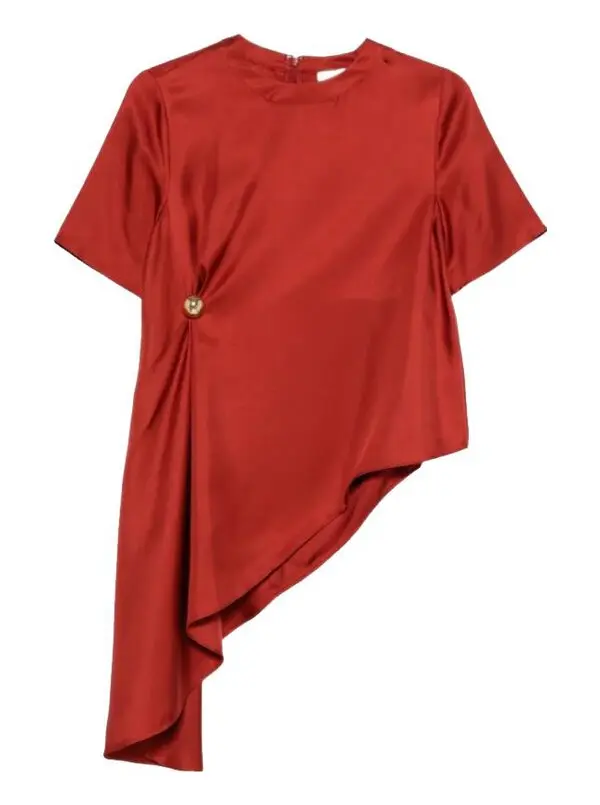 Loulou De Saison Madea Draped Asymmetric Top - Red