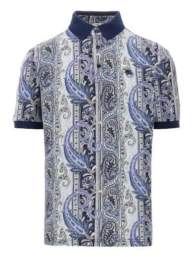 Etro Paisley Motif Short-sleeved Polo Shirt - Gray