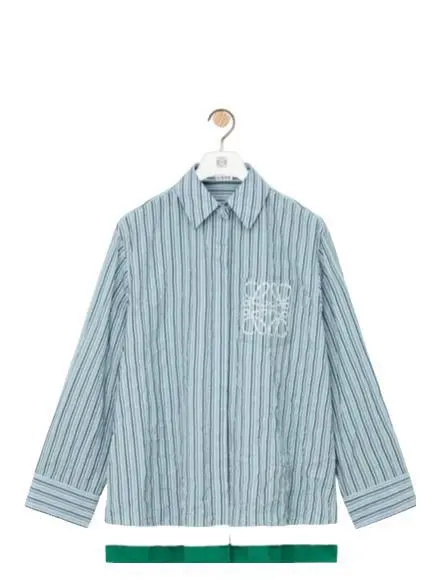 Loewe Relaxed Stripe Logo Shirt - Blue
