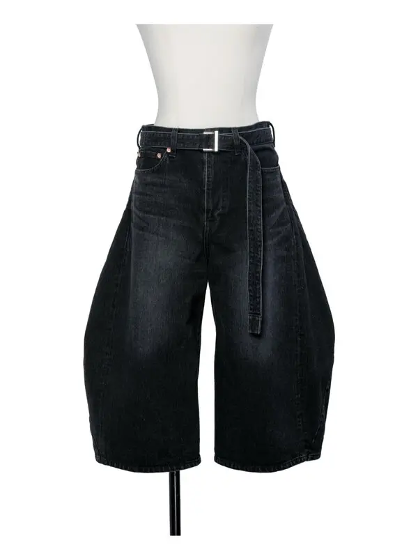 Sacai Belted Wide Leg Trousers - Black