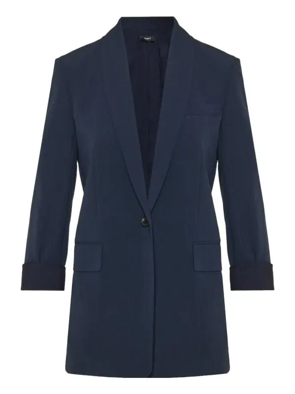 Theory Crepe Single-breasted Tailored Blazer - No