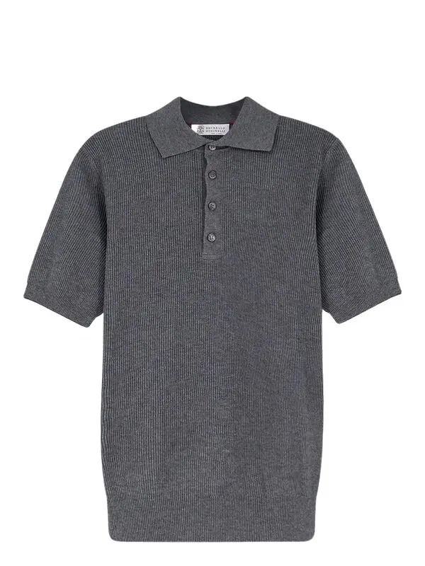 Brunello Cucinelli Short-sleeved Polo Shirt - Grey