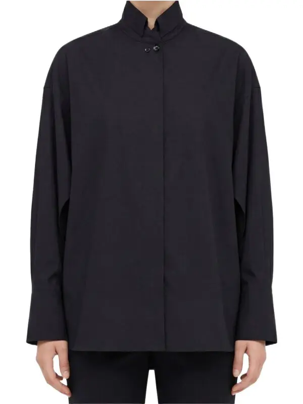 SEMICOUTURE Long Sleeve Collared Jacket - Black