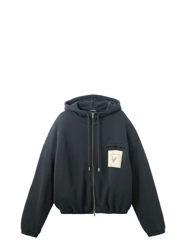Jacquemus The Torneo Zip-up Hoodie - Black