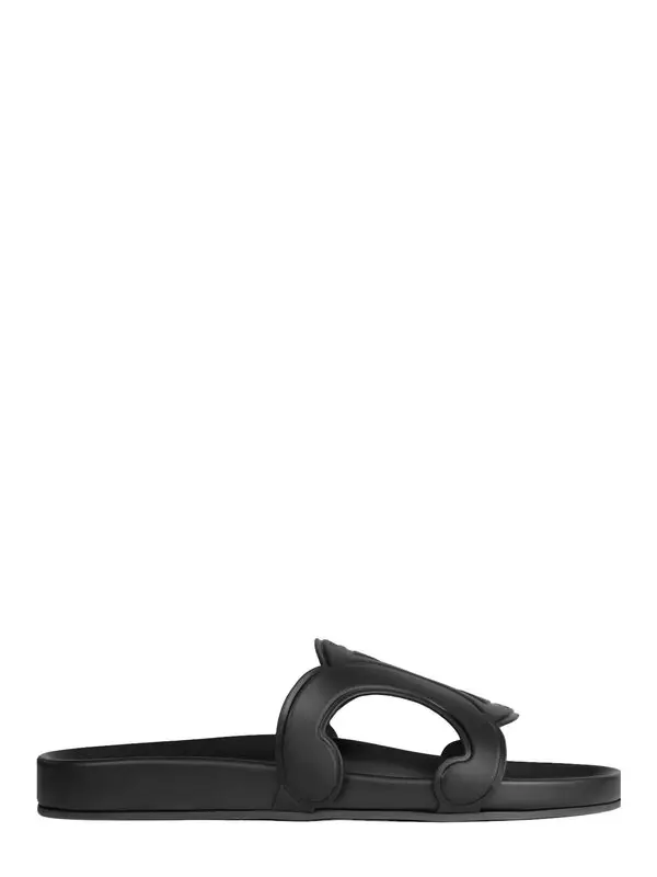 Celine Triomphe Slide In Calfskin - Black