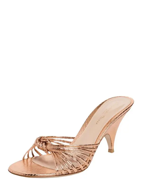 GIANVITO ROSSI Malè Strappy Mules - Metallic