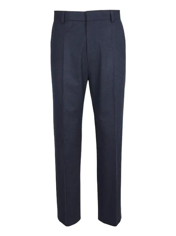 Hugo Boss Pleated Casual Pants With Belt Loops - Navy Blue