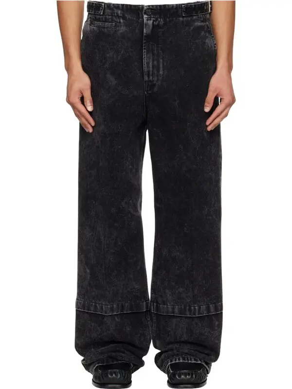 LANVIN Washed Non-stretch Jeans - Black
