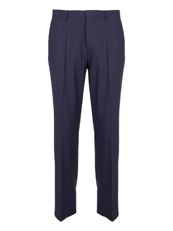 Hugo Boss Pleated Tailored Trousers - Navy Blue