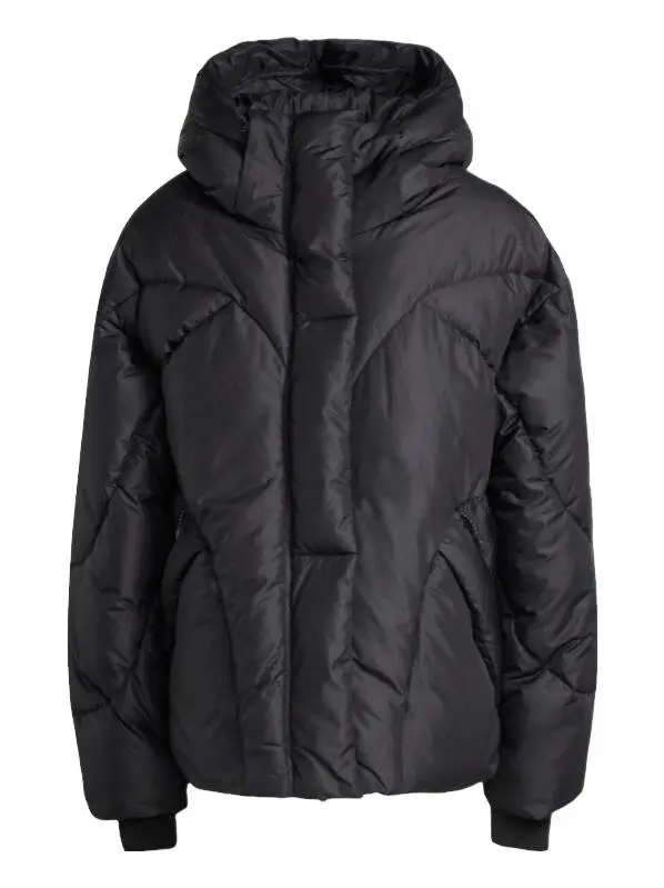Adidas By Stella McCartney Padded Hooded Zip-up Jacket - Black