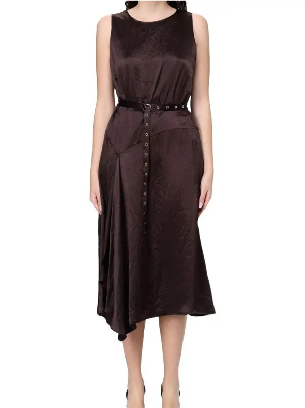Liu Jo Belted Asymmetric Midi Dress - Black