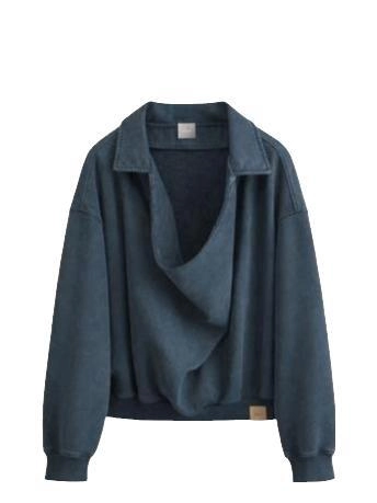 Dior Draped Sweatshirt With Open Collar - Navy Blue