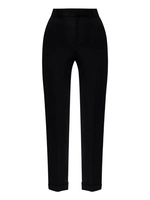 Attico Turn-up Hem Belted Trousers - Black