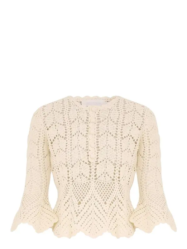 Zimmermann Awaken Crochet Top - Cream