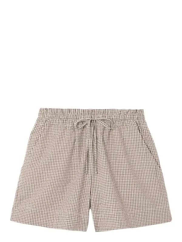 Veronica Beard Gingham Check Shorts - Taupe