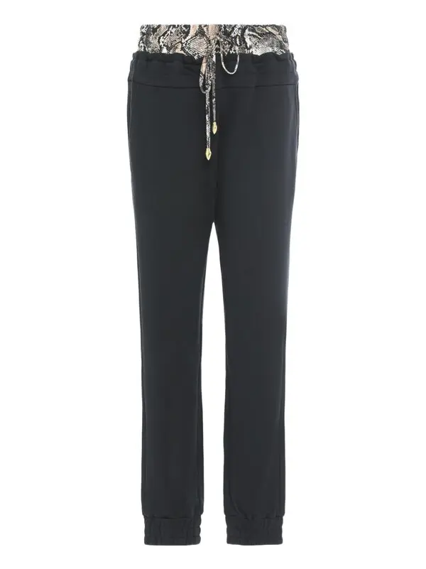 Just Cavalli Layered Snake Print Pants - Black