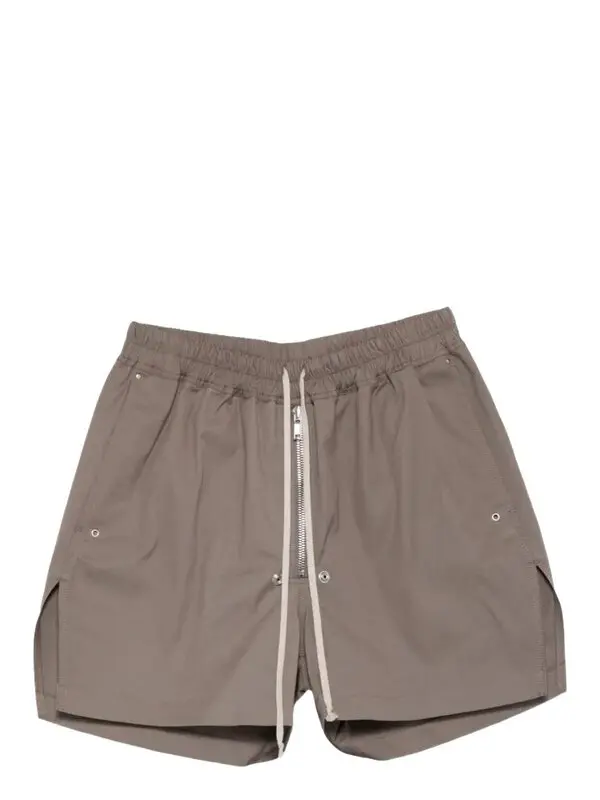 Rick Owens Zip-up Shorts With Slit Hem - Gray
