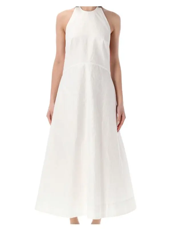 RÓHE Round Neck Sleeveless Maxi Dress - White