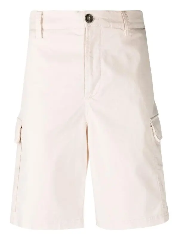 Brunello Cucinelli Cargo Shorts With Side Flap Pockets - White