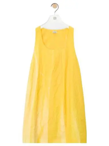 Loewe Sleeveless Shift Dress With Double L Embroidery - Yellow