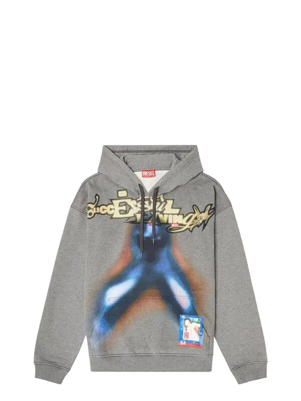 DIESEL® S-boxt Graphic Hoodie - Blue/grey