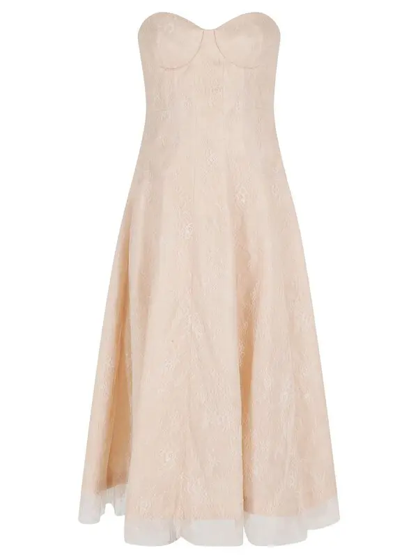 Alberta Ferretti Sleeveless Tube Top Dress - Nude