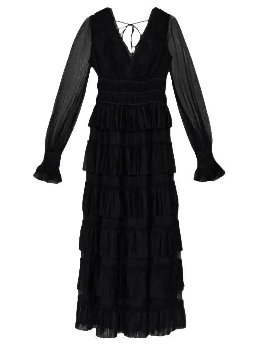 ALLSAINTS Xantara Tulle Maxi Dress - Black